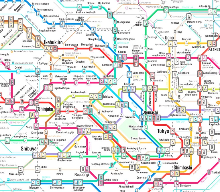 แจกฟรี แผนที่รถใต้ดินโตเกียว Tokyo Metro Subway Map｜เว็บไซต์ท่องเที่ยว ...